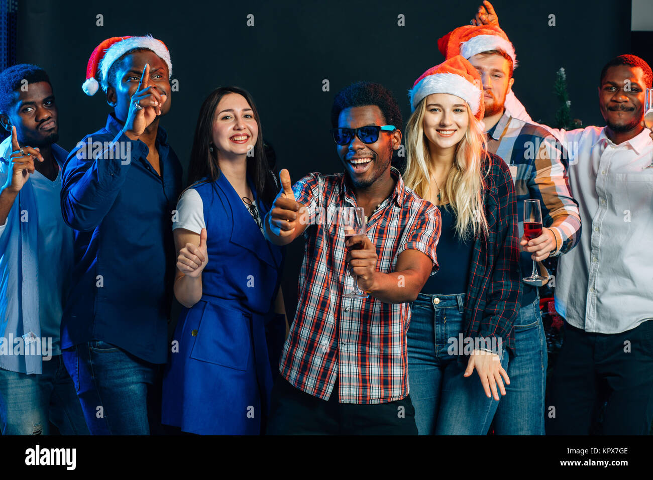 Celebrating New Year together Stock Photo - Alamy