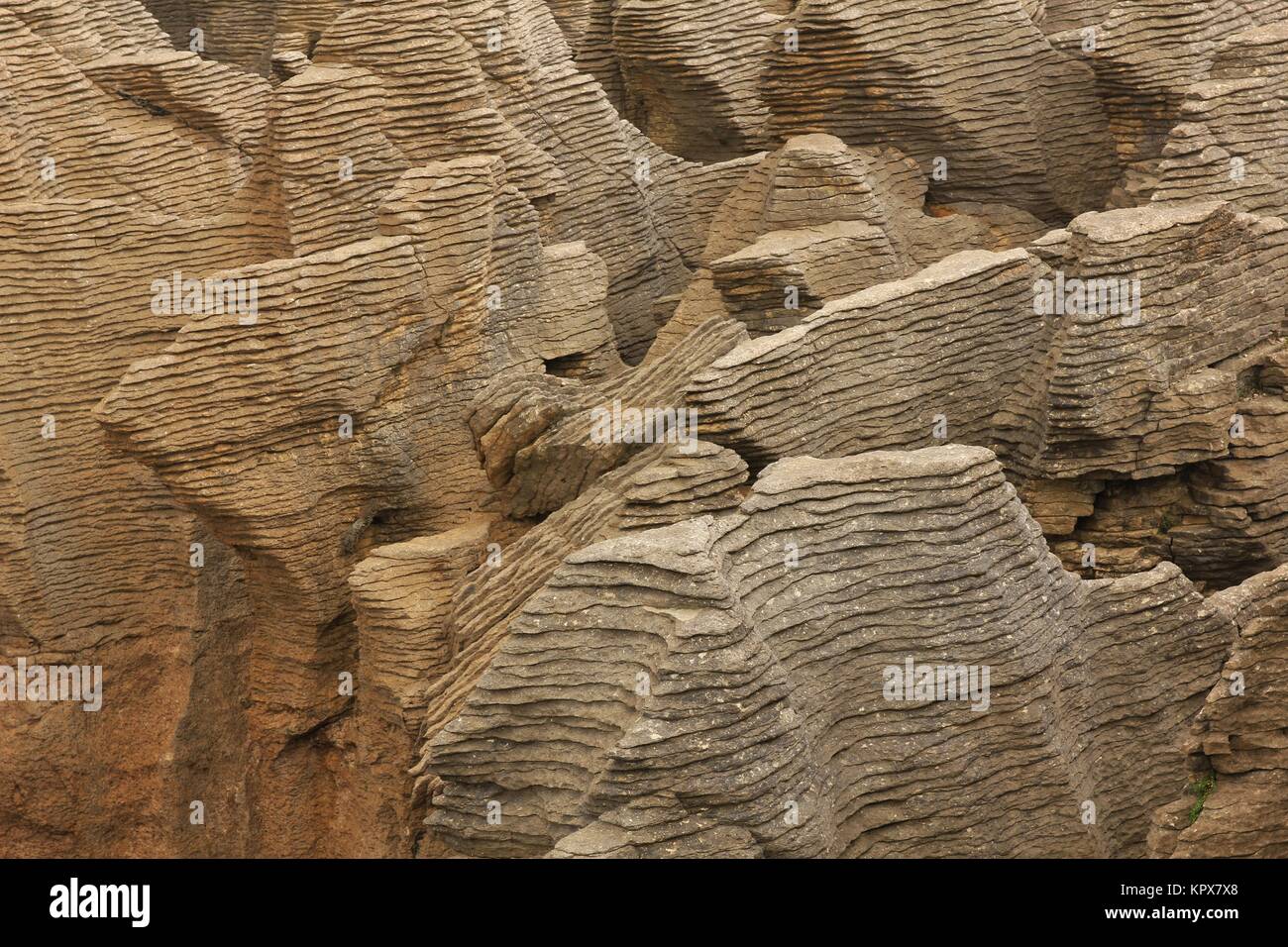 Unique shaped Pancake Rocks Stock Photo - Alamy