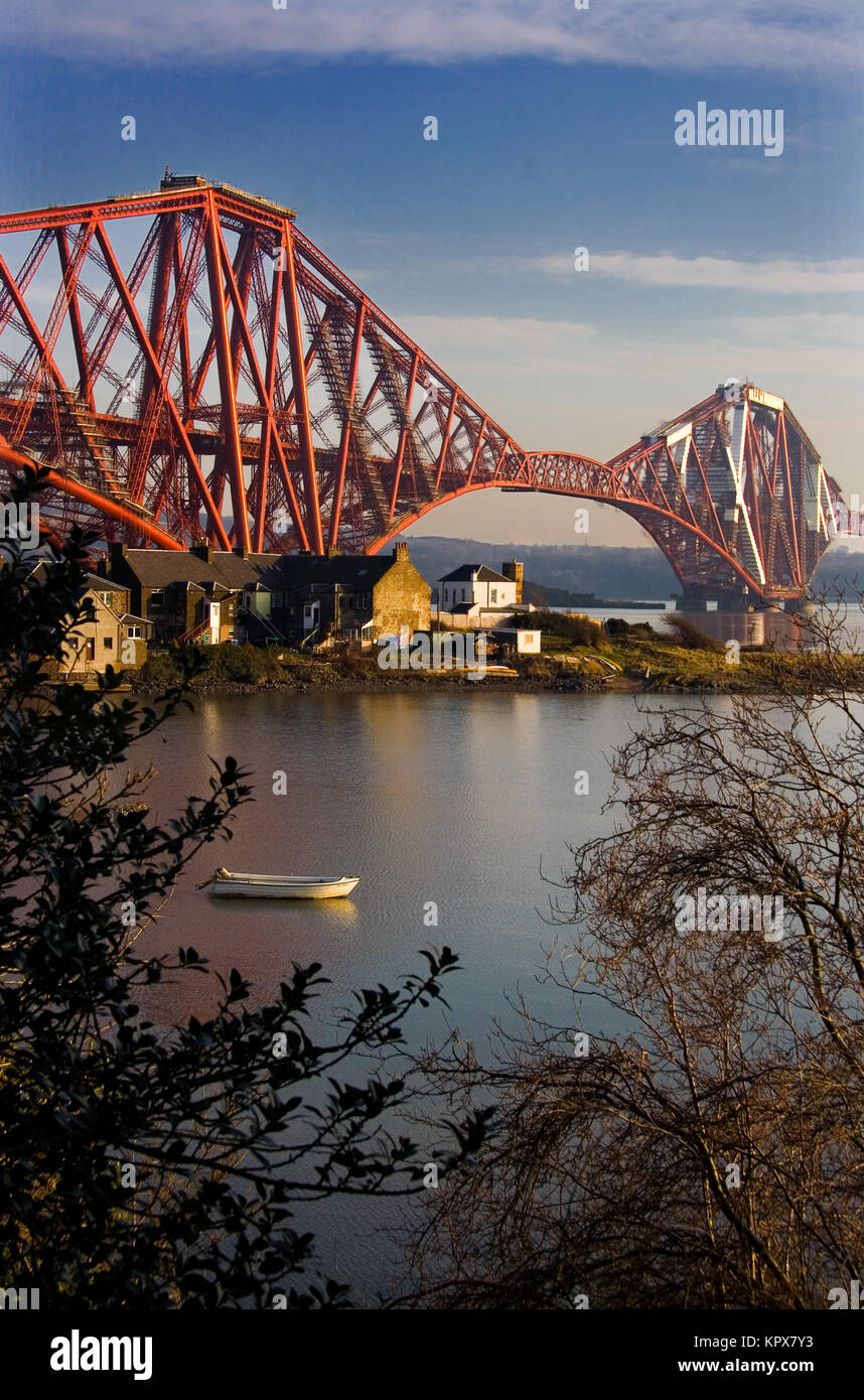 Forth Bridge and raw boat Stock Photo - Alamy