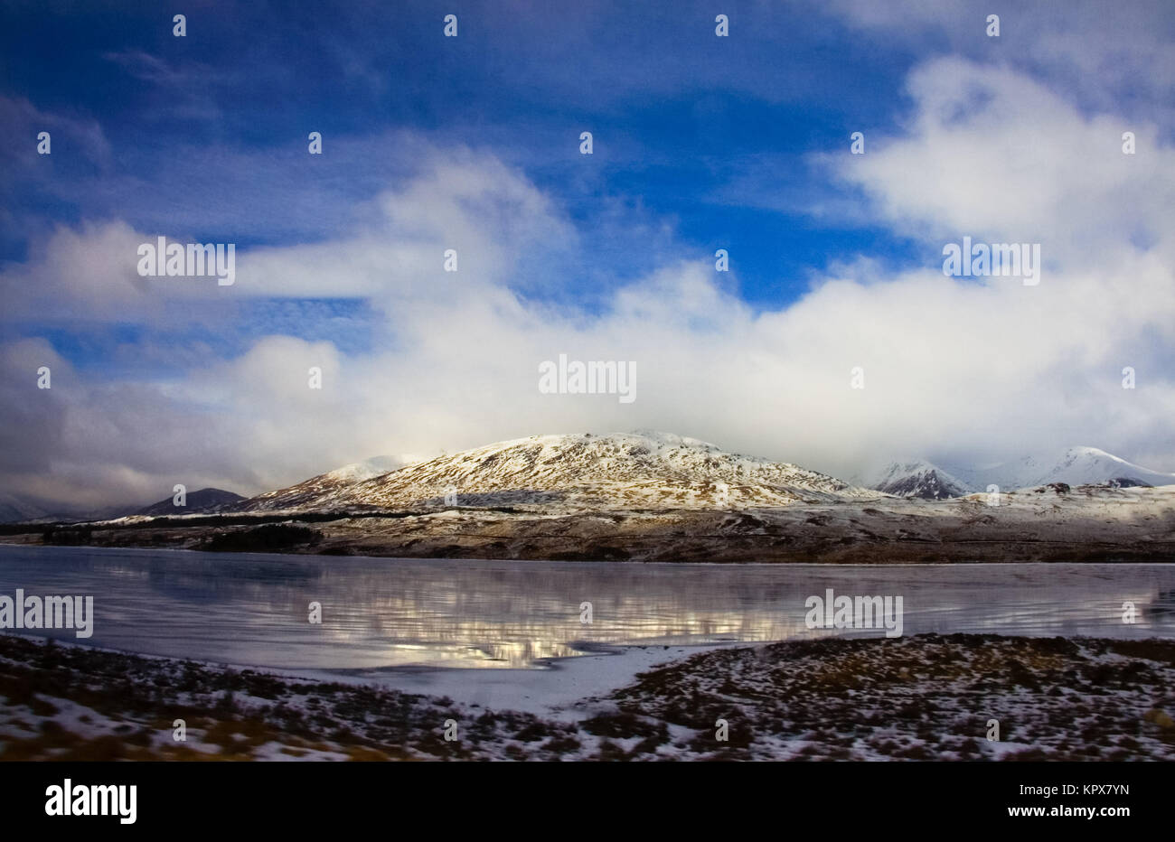 Mountains and cold lake Stock Photo - Alamy