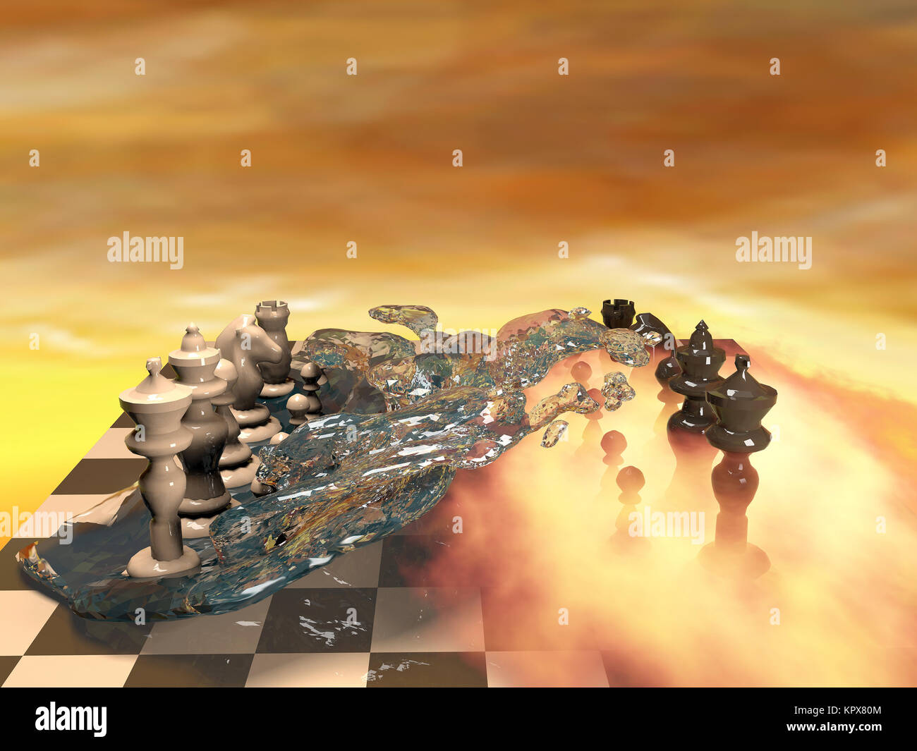 chess and elements 3d Stock Photo - Alamy