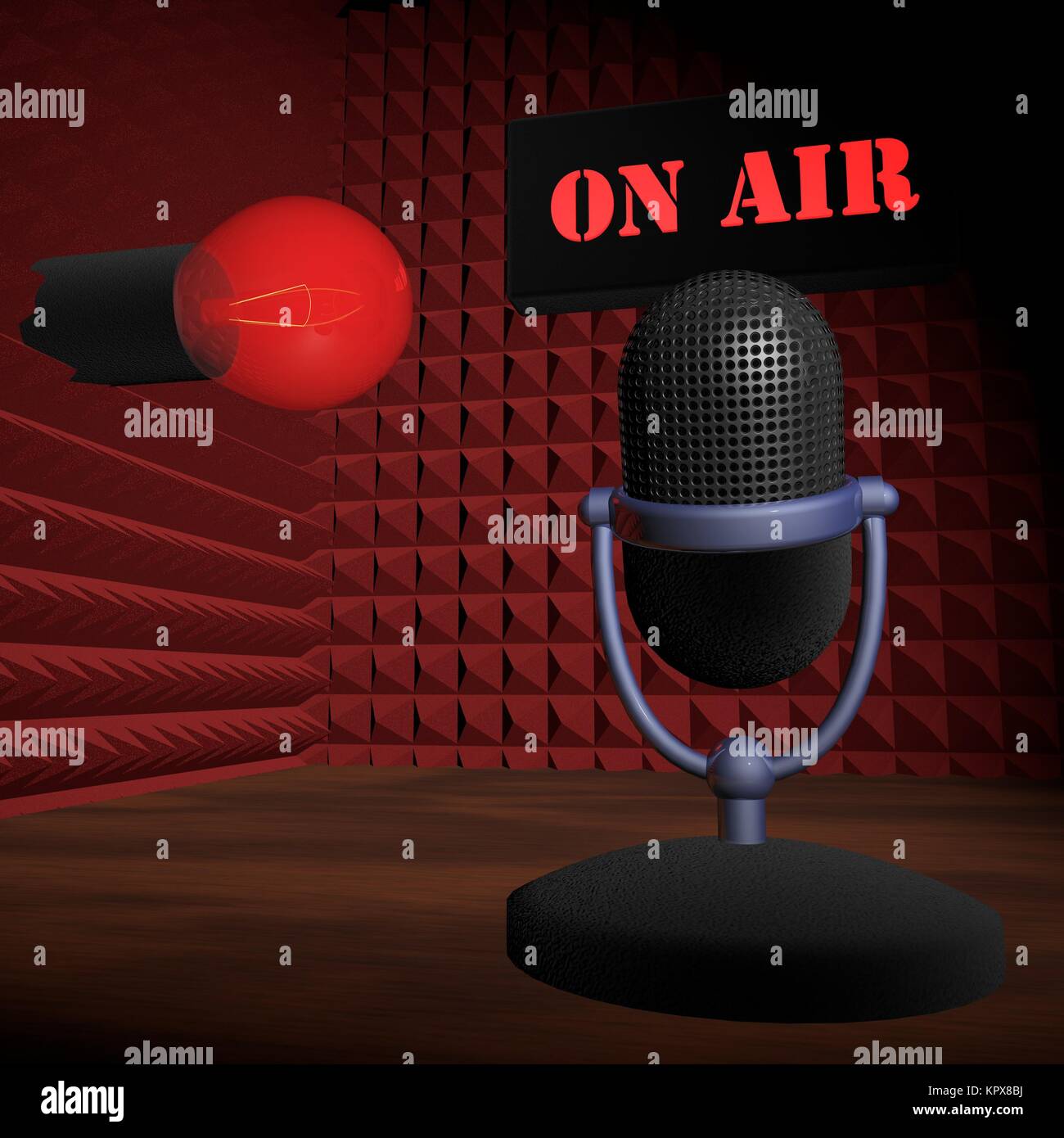 Microphone in recording studio Stock Photo - Alamy