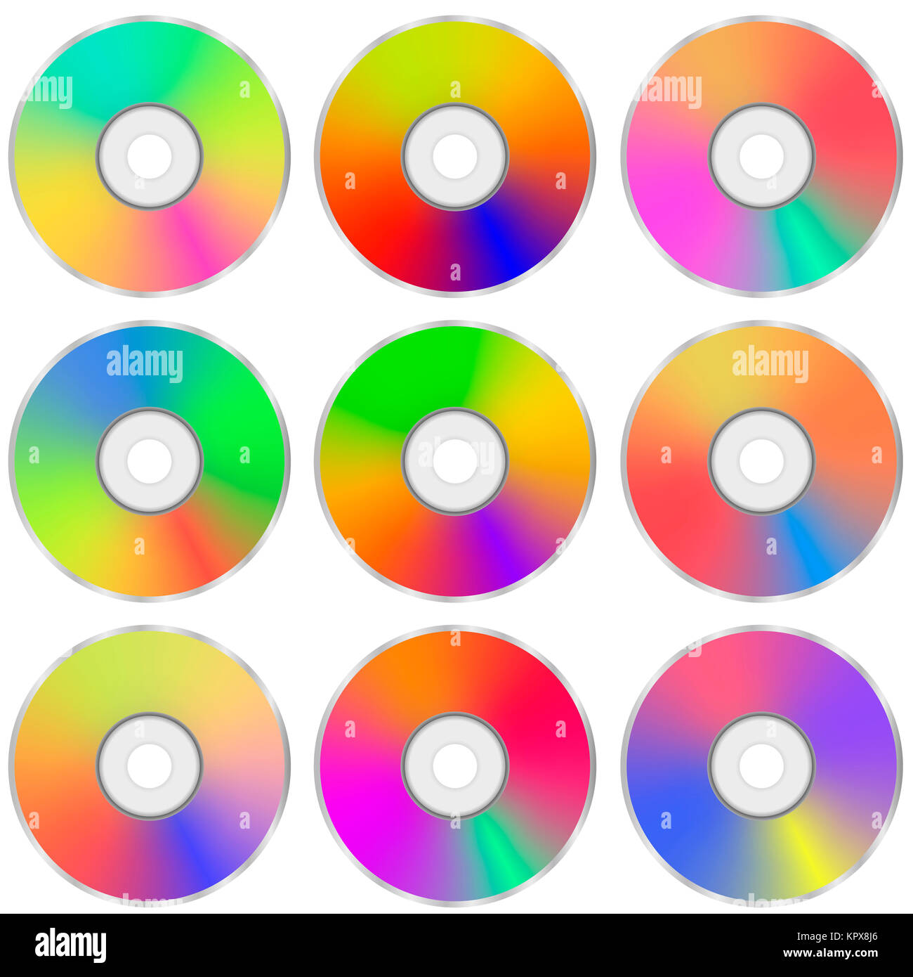 Colorful Realistic Compact Disc Collection Stock Photo - Alamy