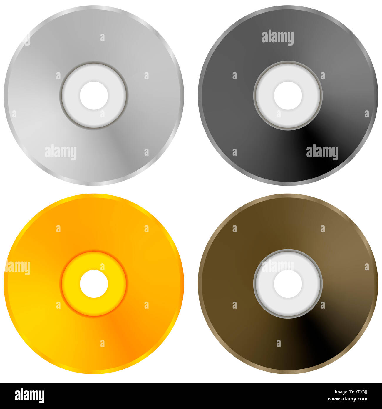 Vector Colorful Realistic Compact Discs Isolated Stock Photo - Alamy