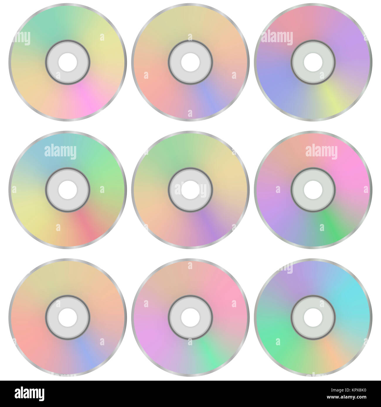 Colorful Realistic Compact Discs Stock Photo - Alamy