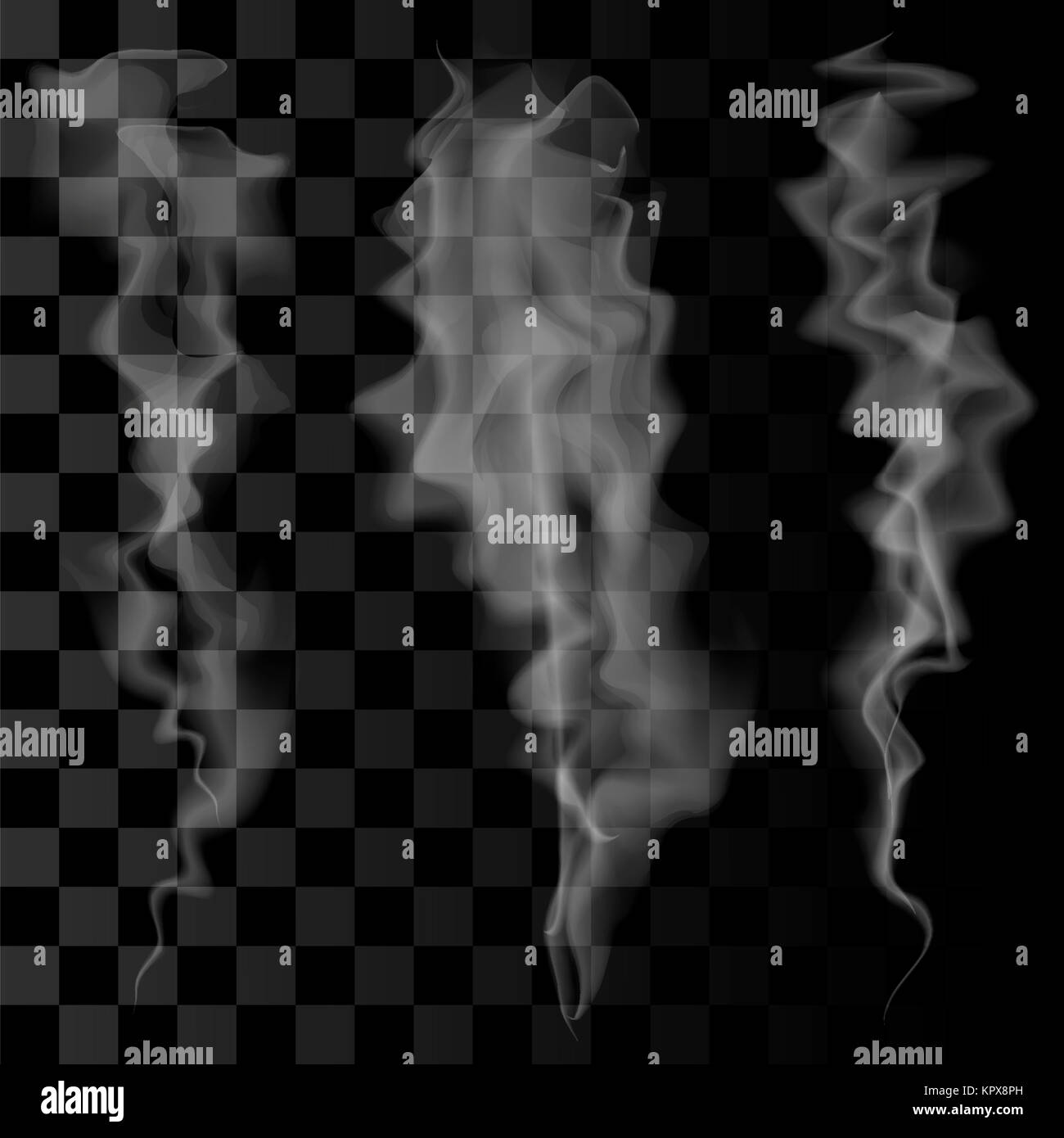 Set smoke waves on transparent hi-res stock photography and images - Alamy
