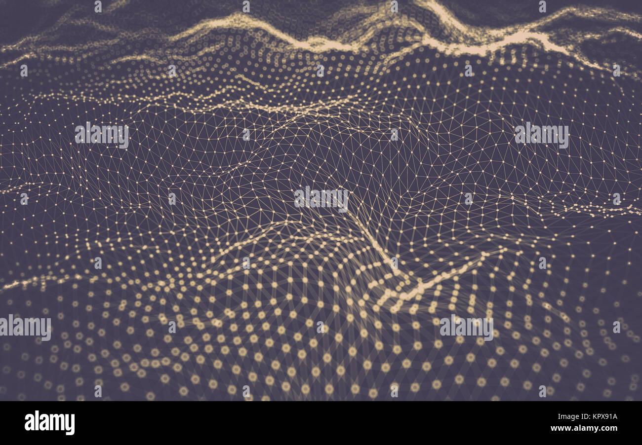 Abstract polygonal space low poly dark background, 3d rendering Stock ...