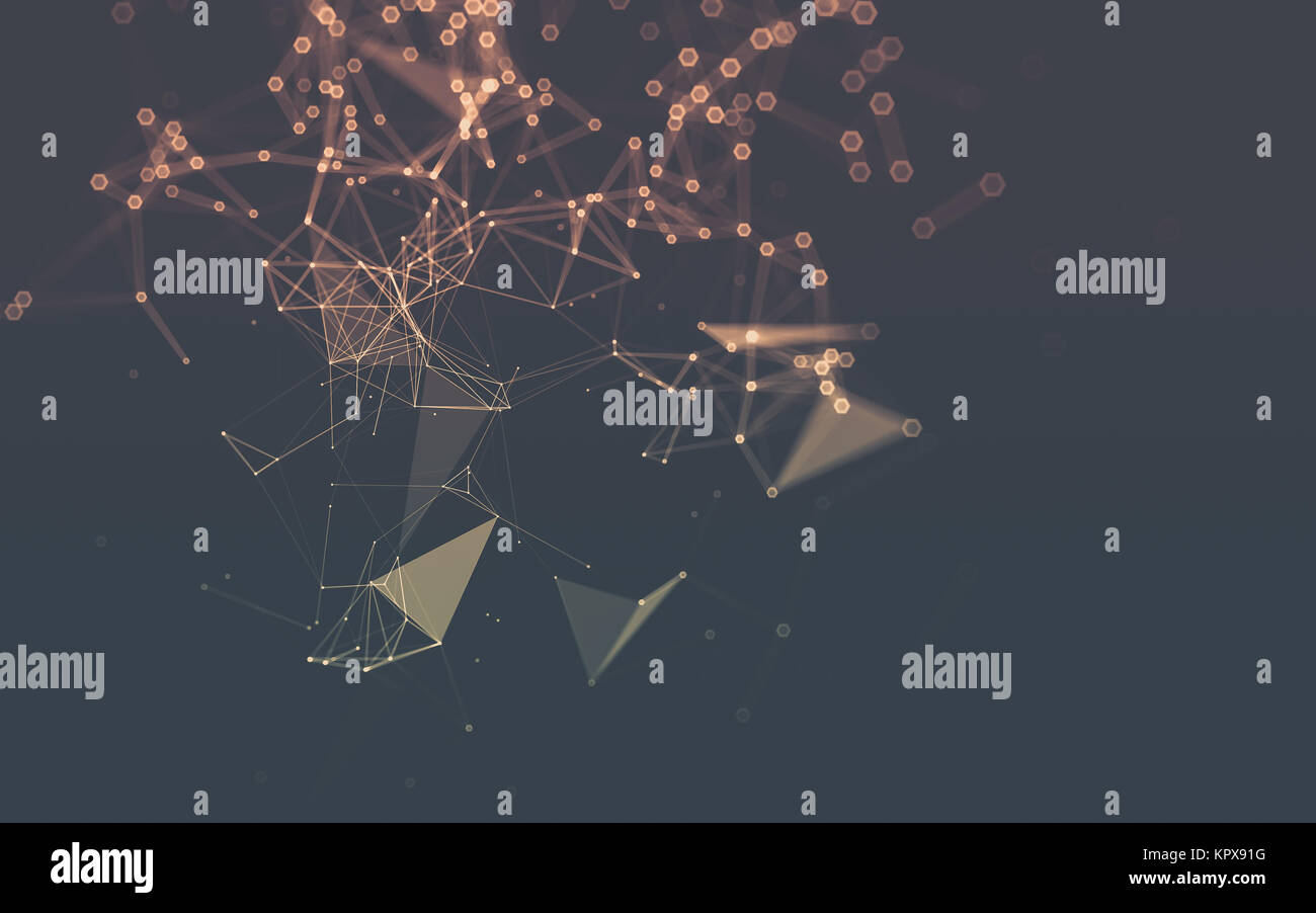 Abstract polygonal space low poly dark background, 3d rendering Stock ...