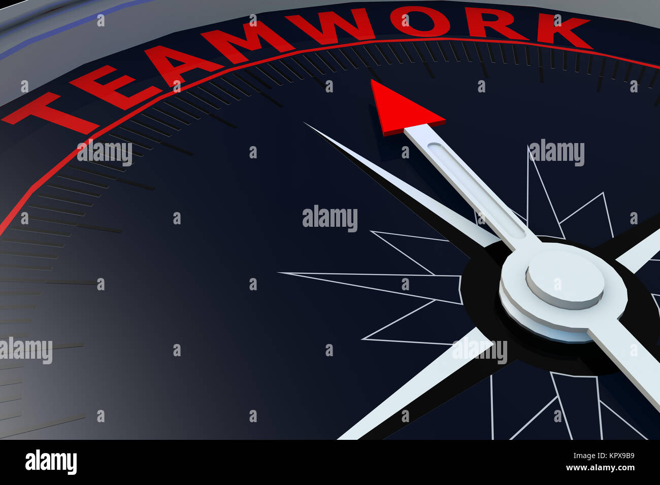 Black compass with teamwork word on it Stock Photo - Alamy