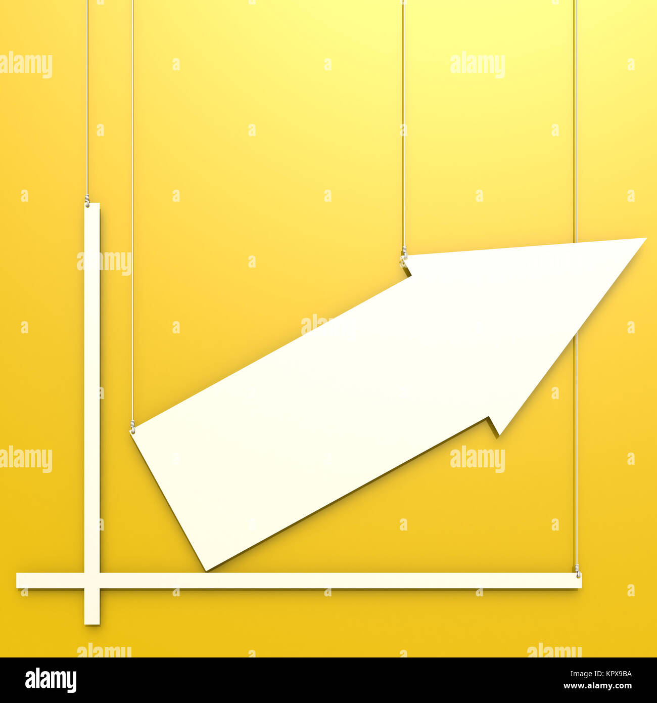 Blank chart hang on yellow background Stock Photo - Alamy