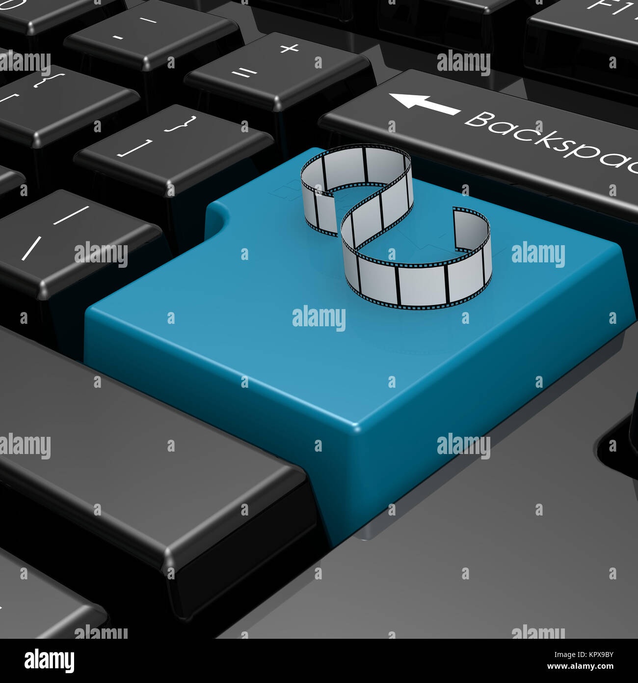 Keyboard blue blank enter button hi-res stock photography and images ...