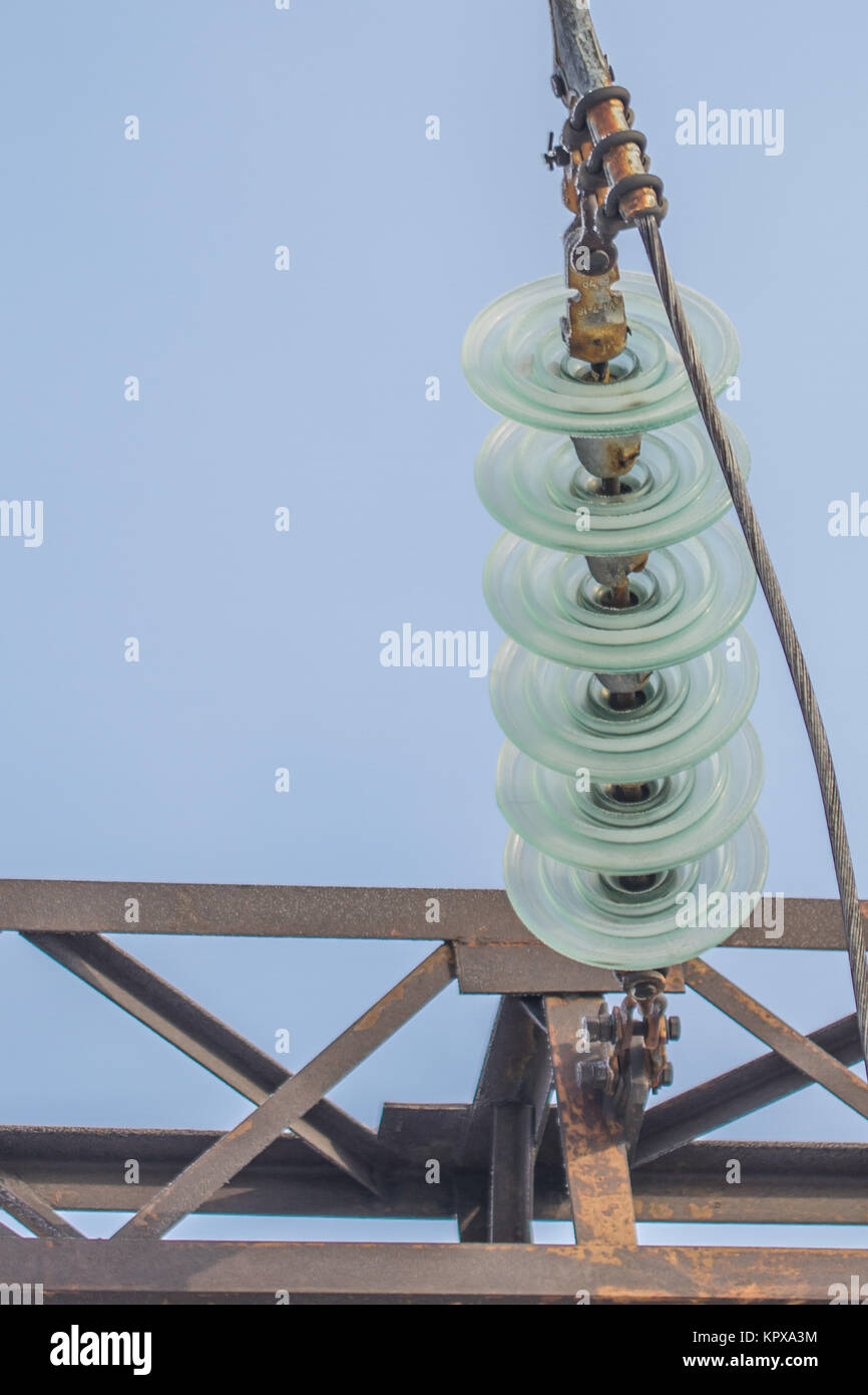 electric insulator on the background of blue sky Stock Photo - Alamy