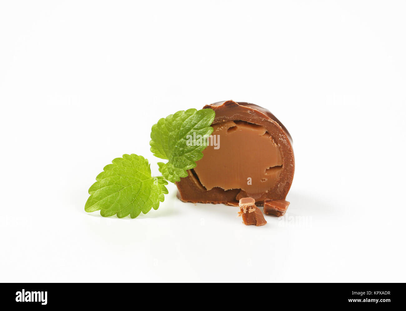 half a chocolate praline Stock Photo - Alamy