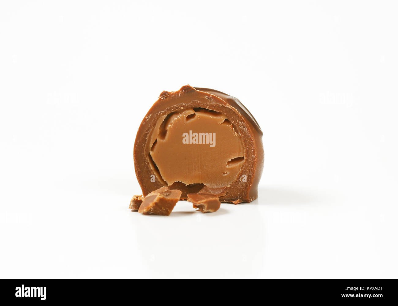 half a chocolate praline Stock Photo - Alamy