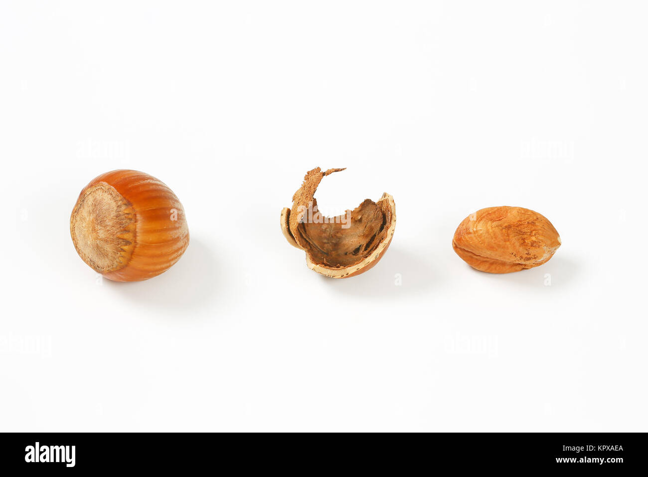 whole and cracked hazelnuts Stock Photo - Alamy