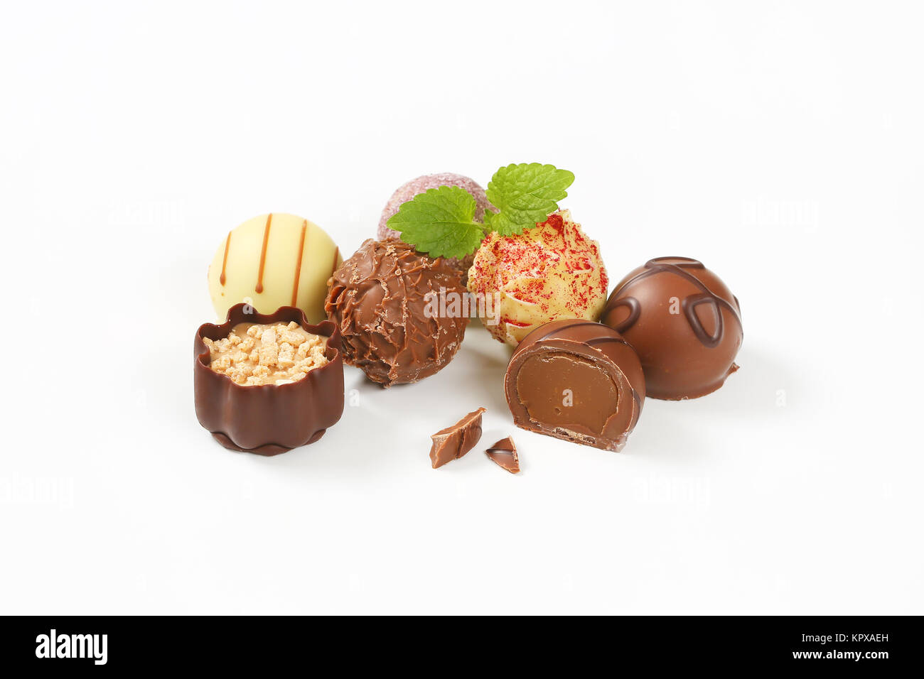 assorted chocolate pralines Stock Photo - Alamy