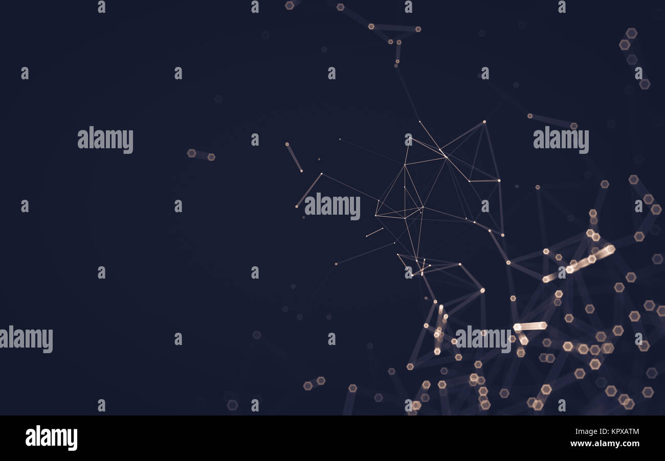 Abstract polygonal space low poly dark background, 3d rendering Stock ...