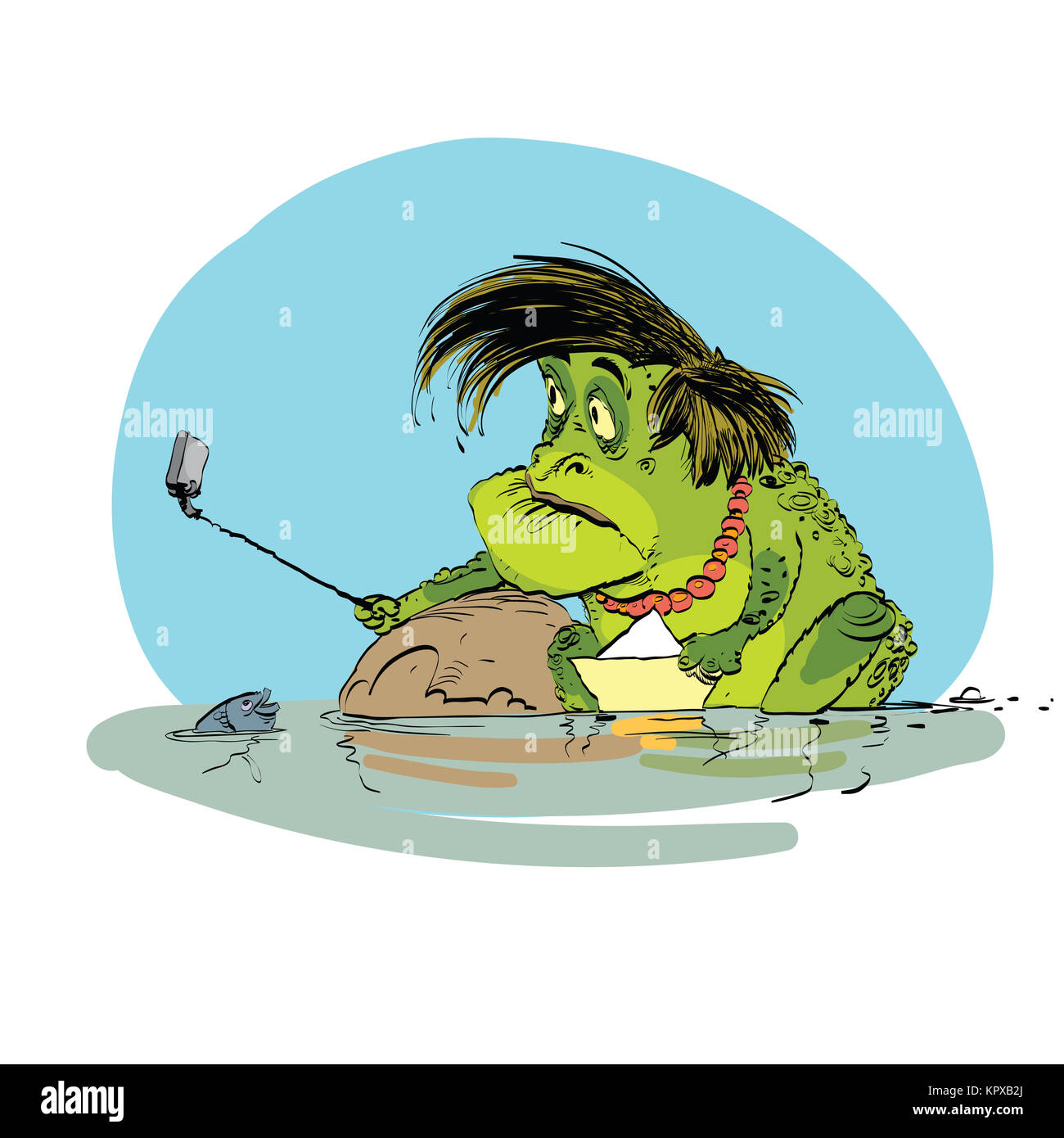 Sad toad selfie smartphone Stock Photo - Alamy