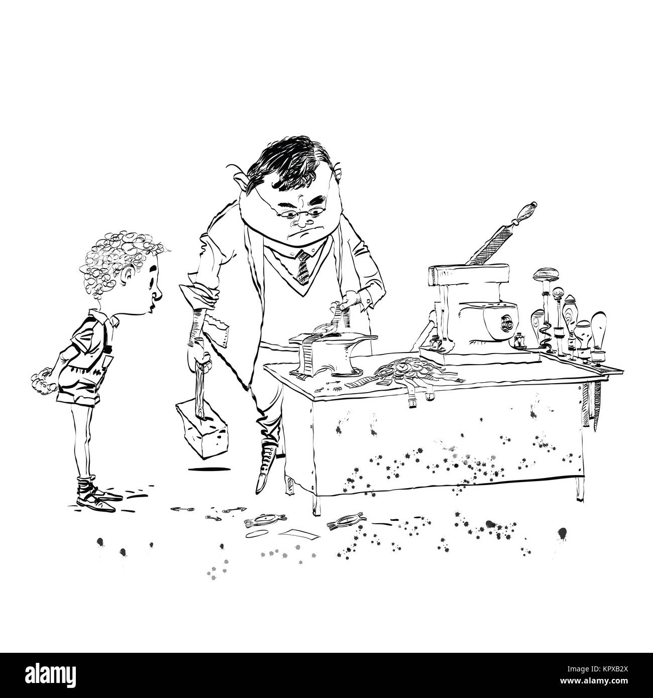 Teacher school kids in class Cut Out Stock Images & Pictures - Alamy