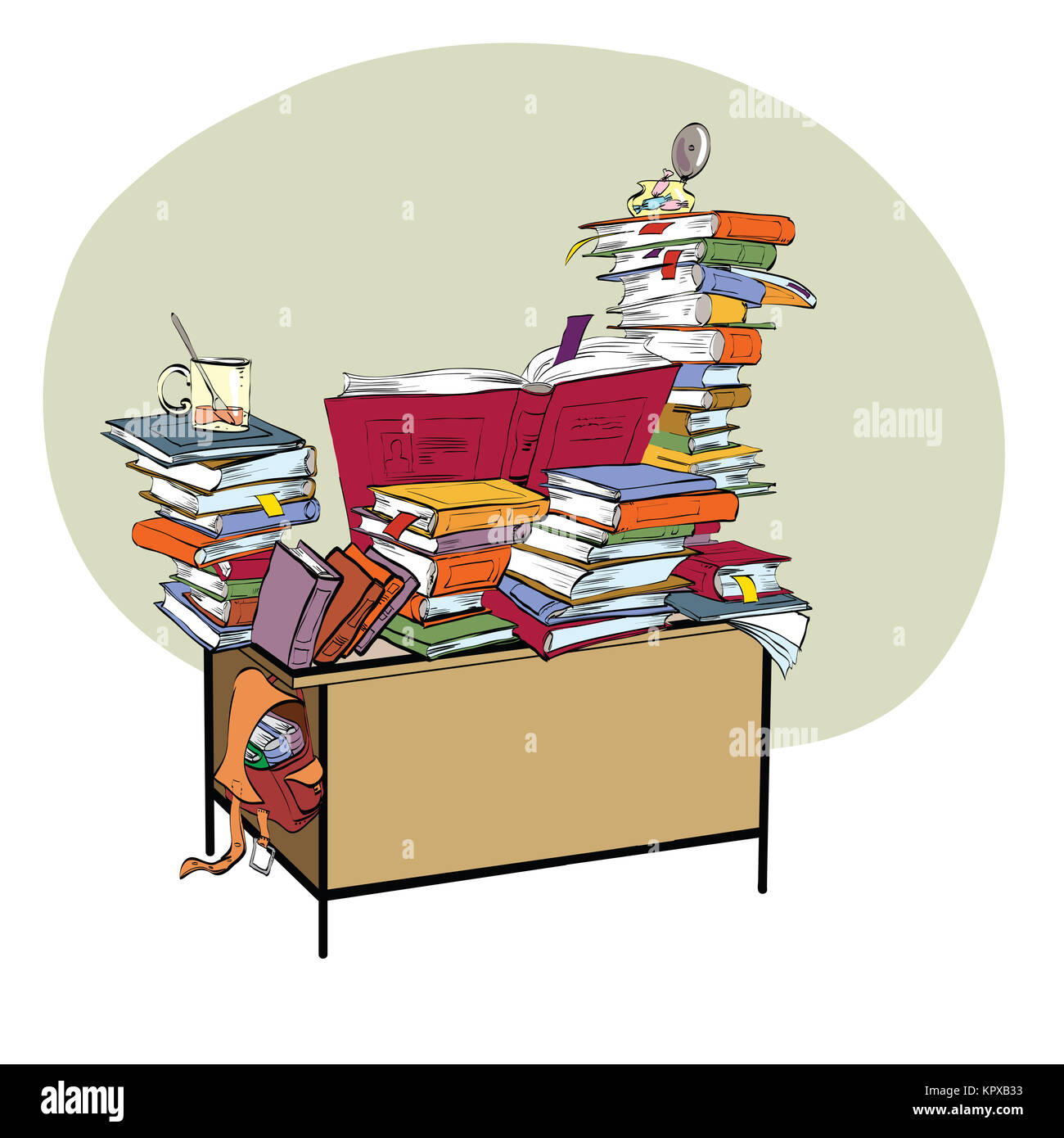 Library university desk Cut Out Stock Images & Pictures - Alamy
