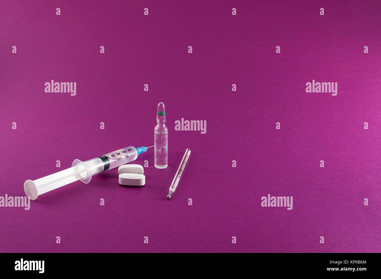 Closeup of medical tools and drugs Stock Photo - Alamy