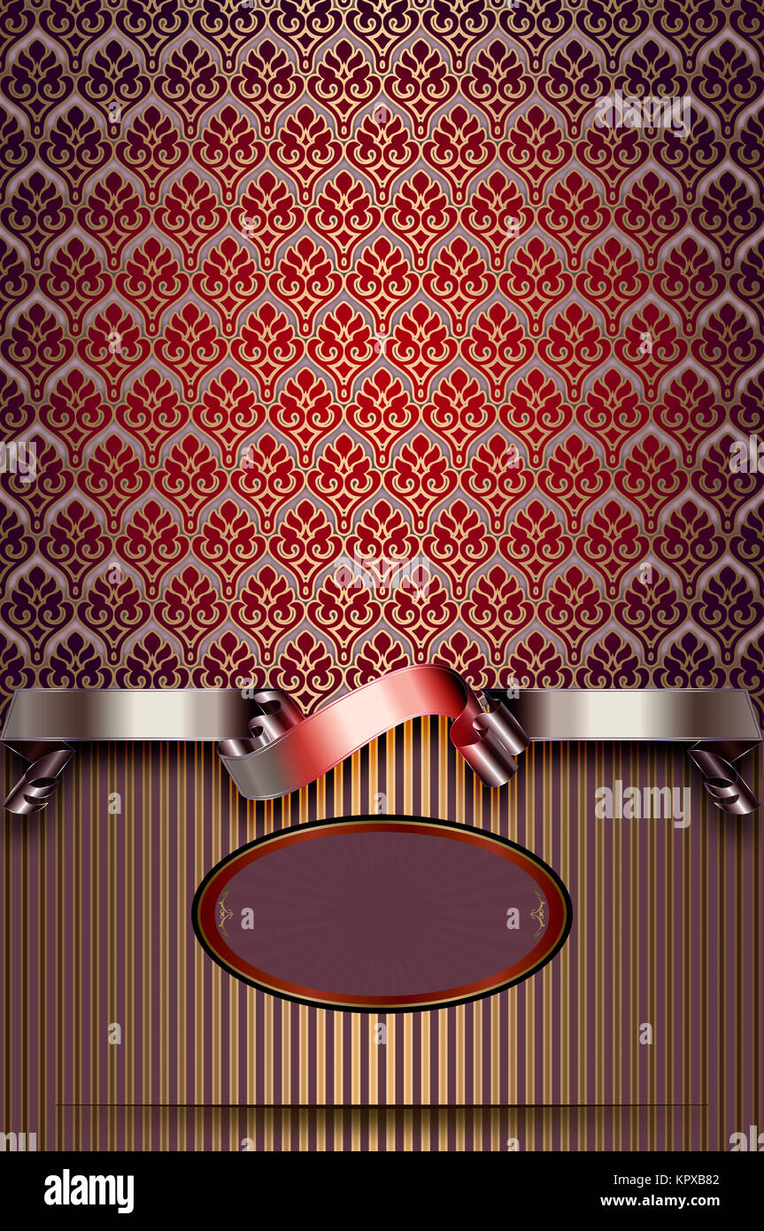Decorative vintage background with old-fashioned patterns and frame ...
