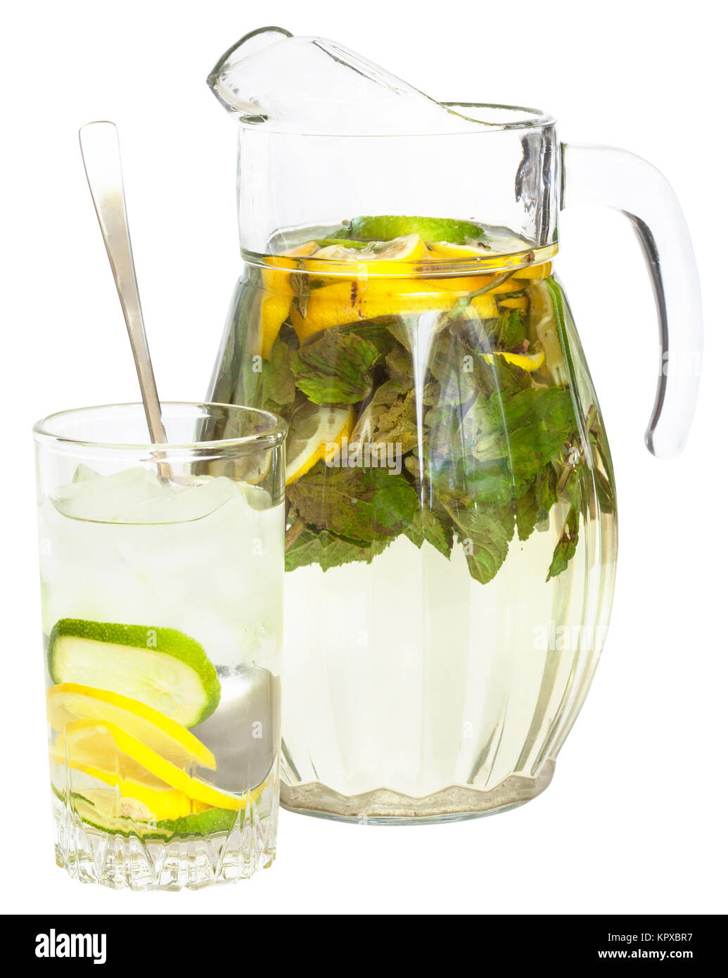 side view of pitcher and tumbler with lemonade Stock Photo - Alamy