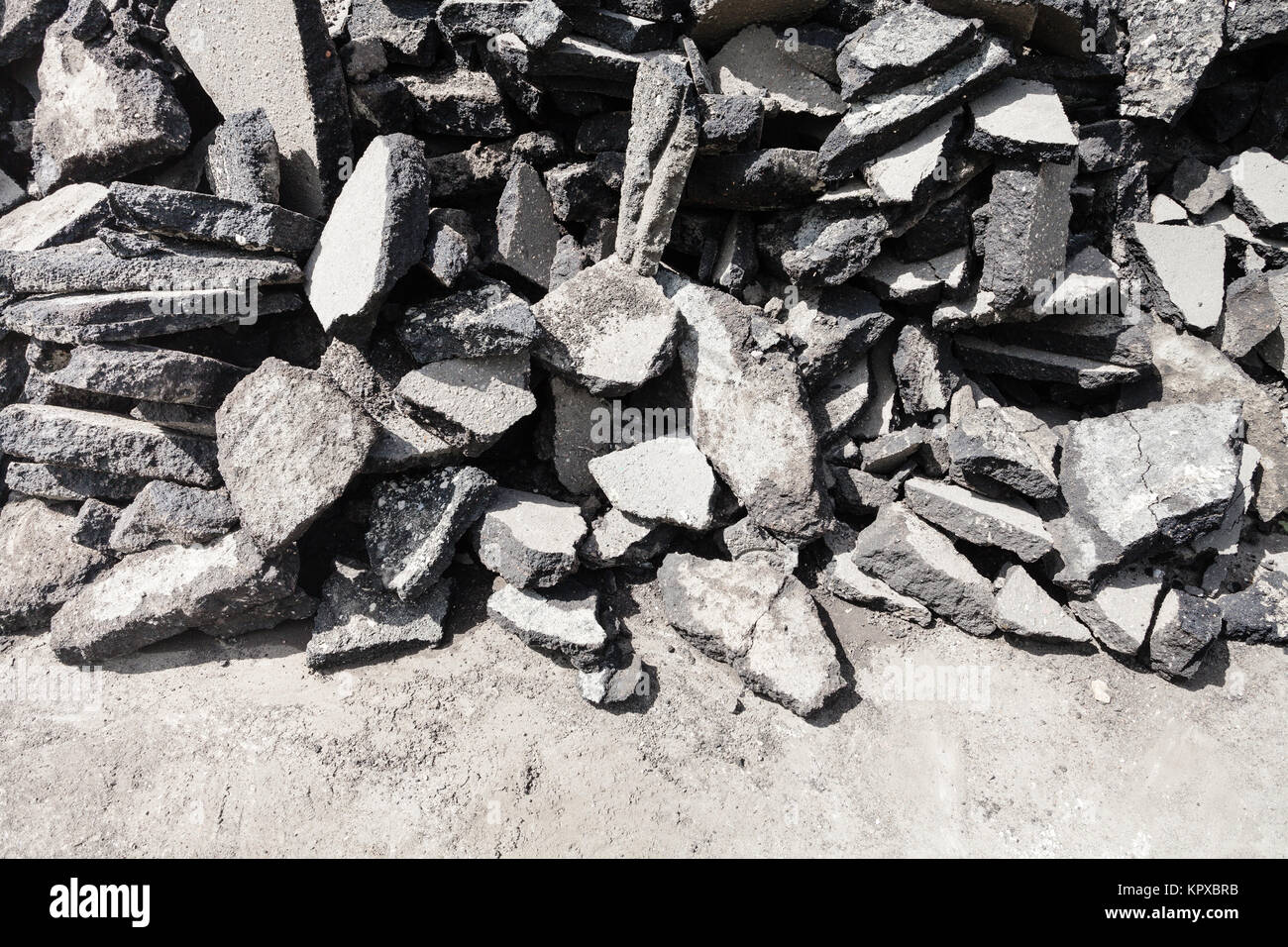 pile of asphalt blocks removed from the road Stock Photo - Alamy