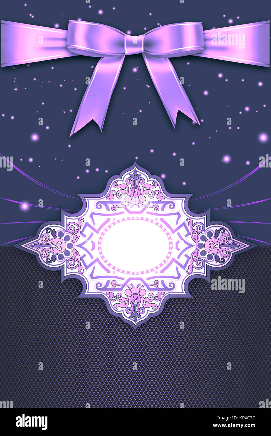 Decorative vintage background with frame and elegant bow Stock Photo ...