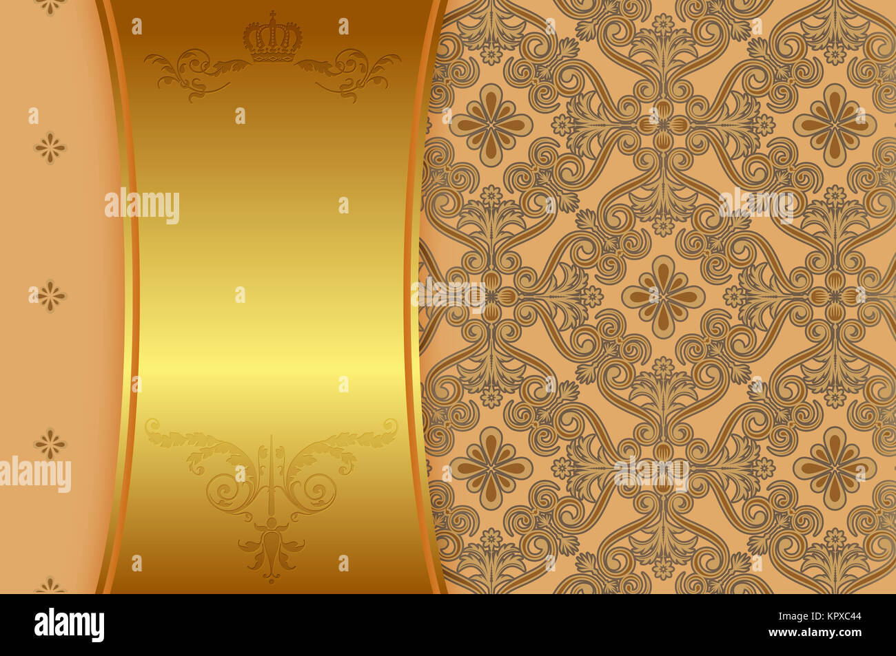 Vintage gold background with decorative old-fashioned patterns Stock ...