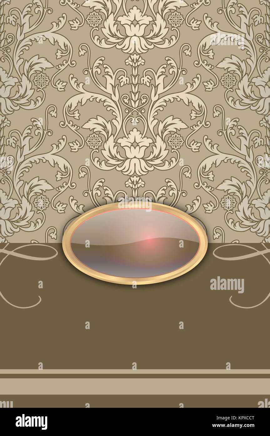 Decorative vintage background with floral patterns and frame Stock ...