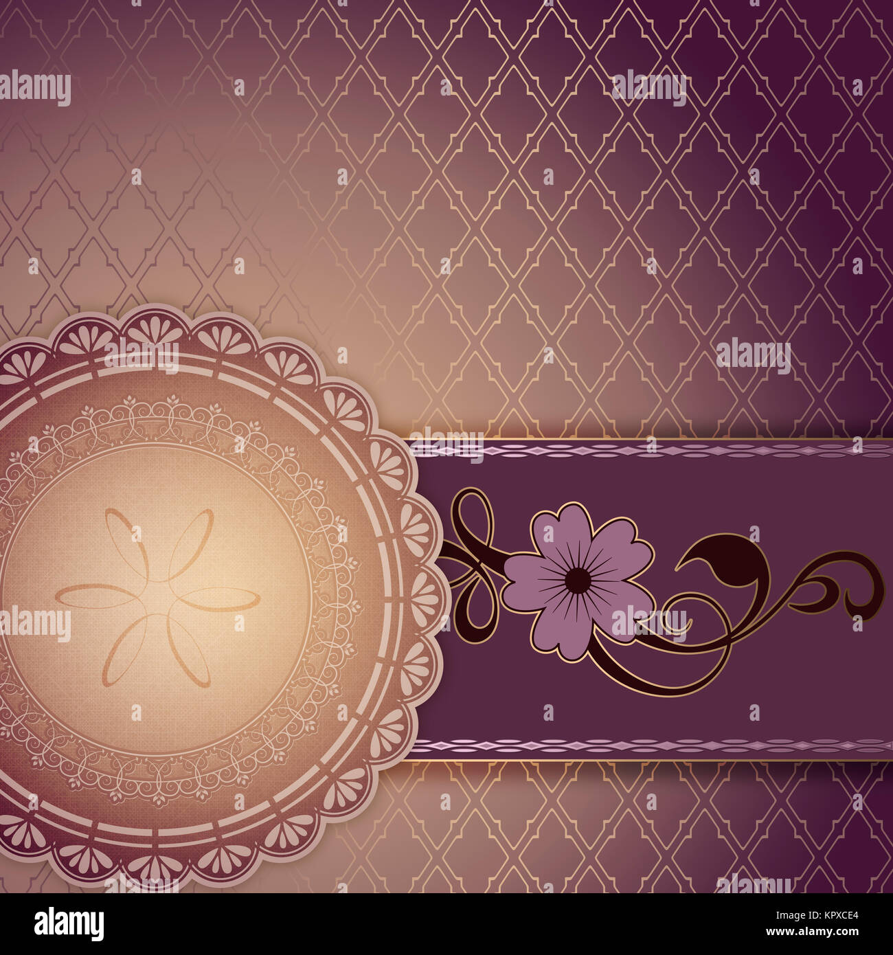Vintage background with decorative frame and old-fashioned patterns ...