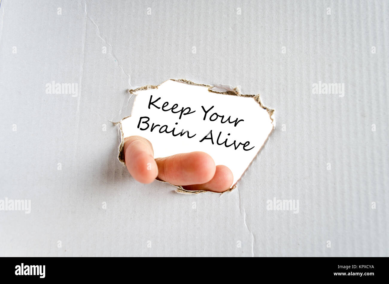 Keep your brain alive text concept Stock Photo - Alamy