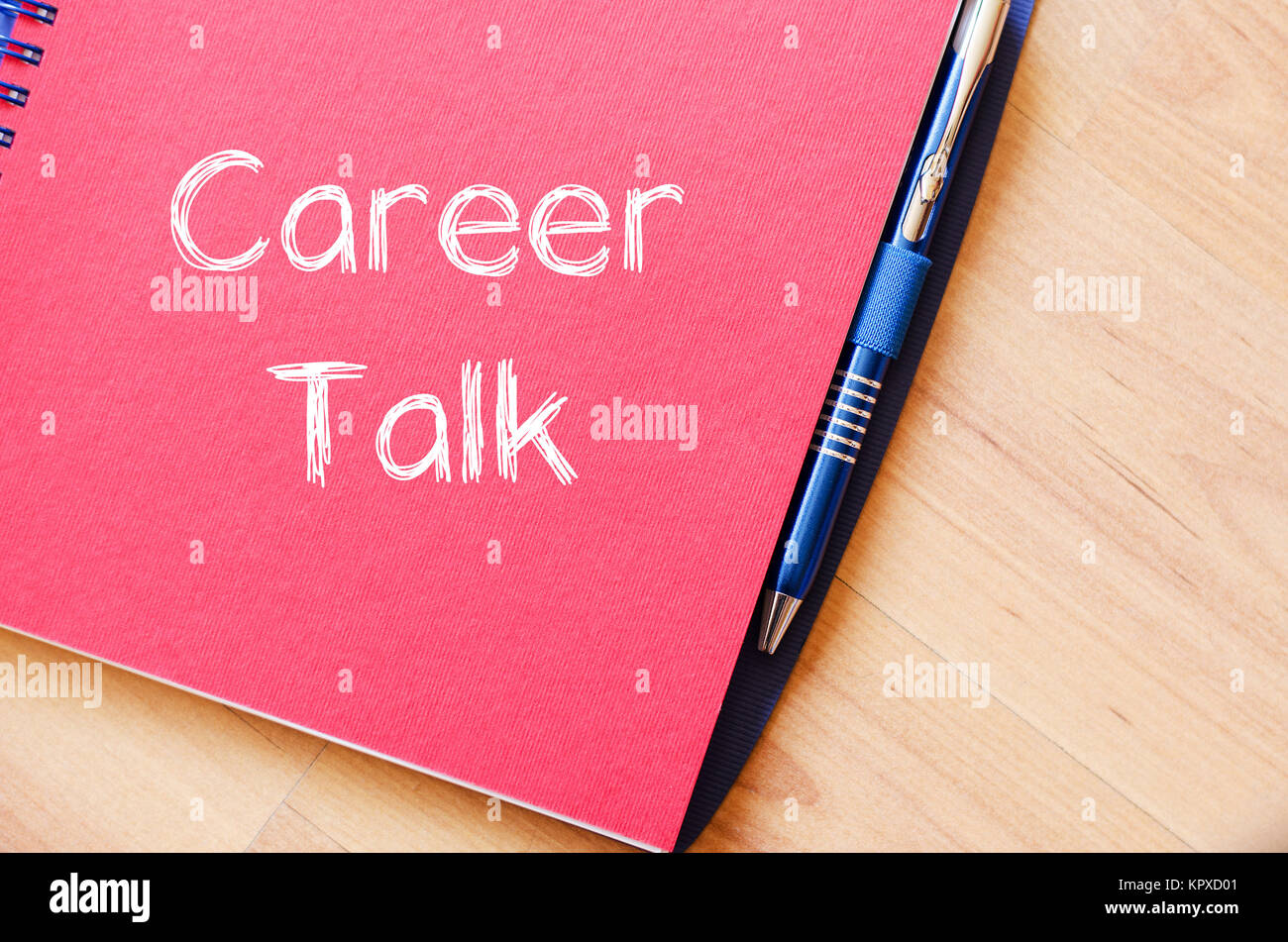 Career talk write on notebook Stock Photo - Alamy