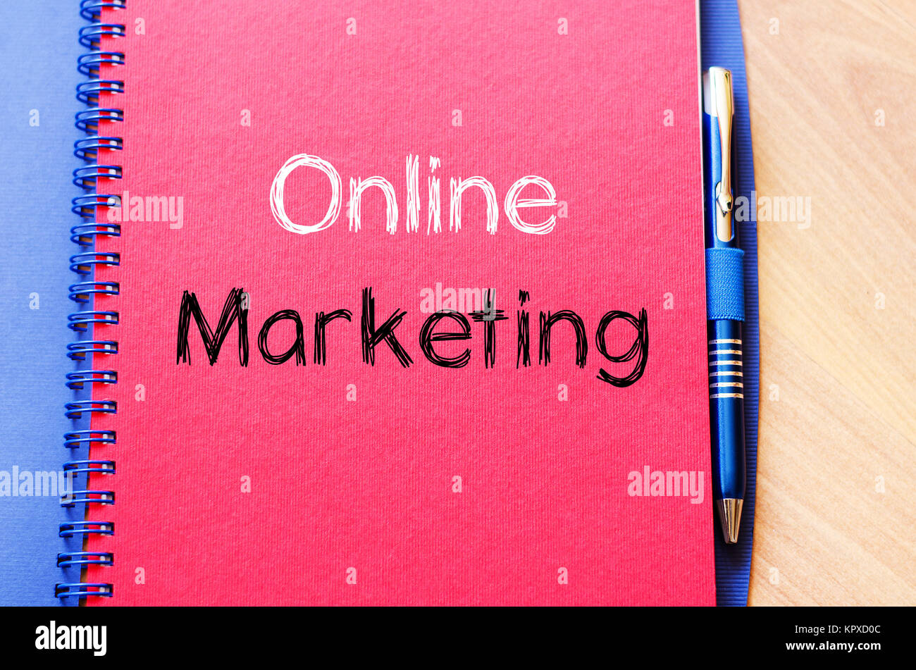Online marketing write on notebook Stock Photo - Alamy