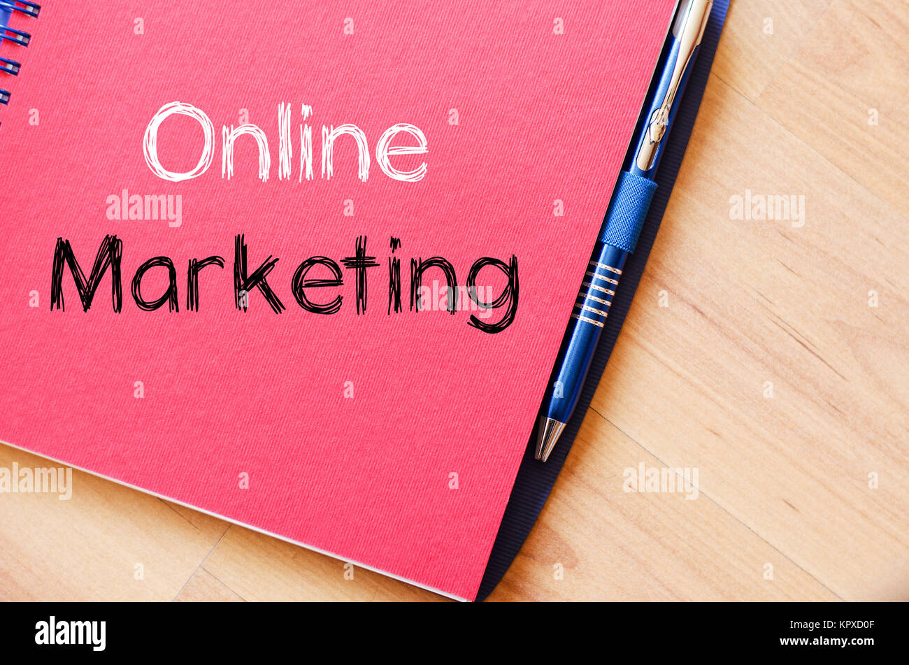 Online marketing write on notebook Stock Photo - Alamy