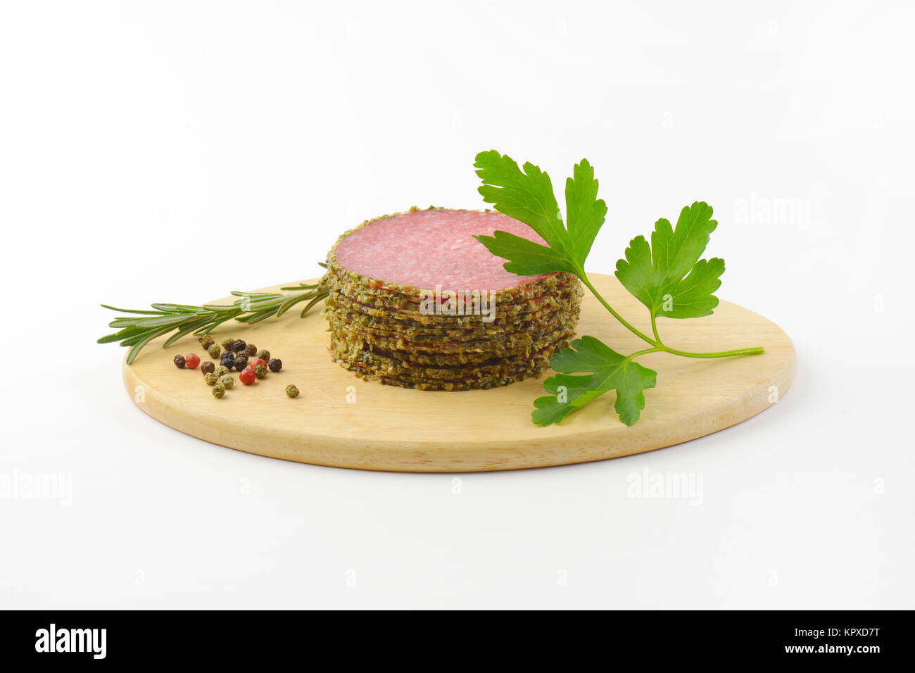 pepper coated salami Stock Photo - Alamy