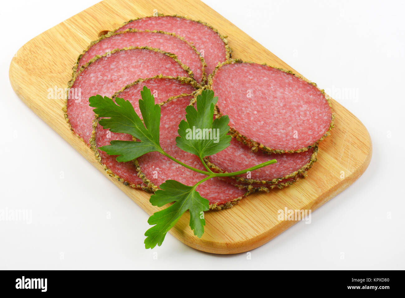 pepper coated salami Stock Photo - Alamy