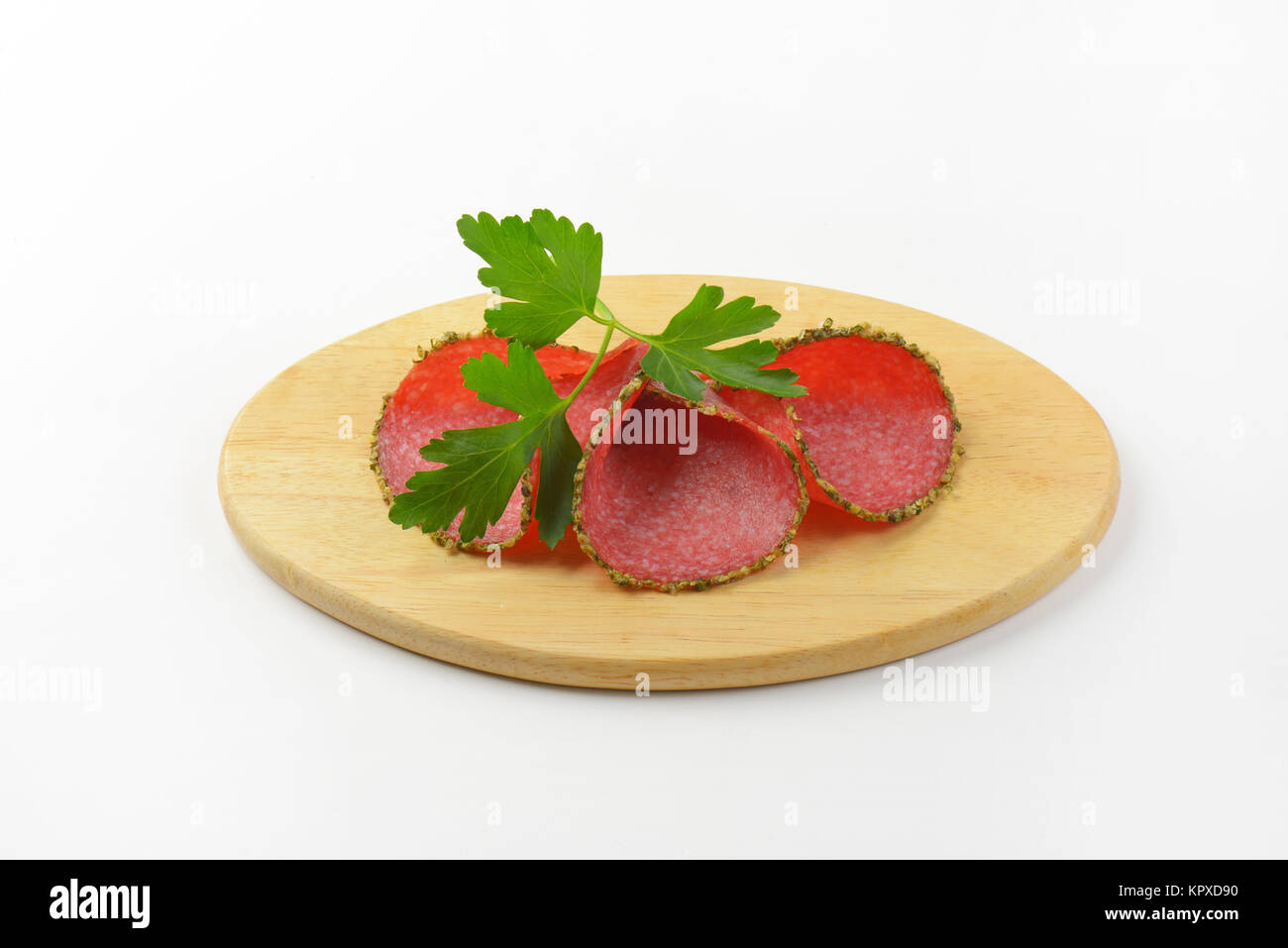 pepper coated salami Stock Photo - Alamy