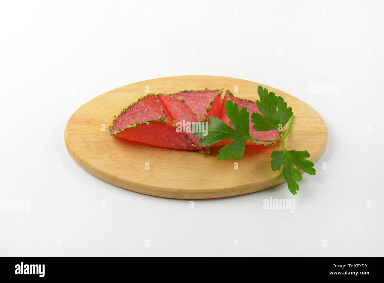 pepper coated salami Stock Photo - Alamy