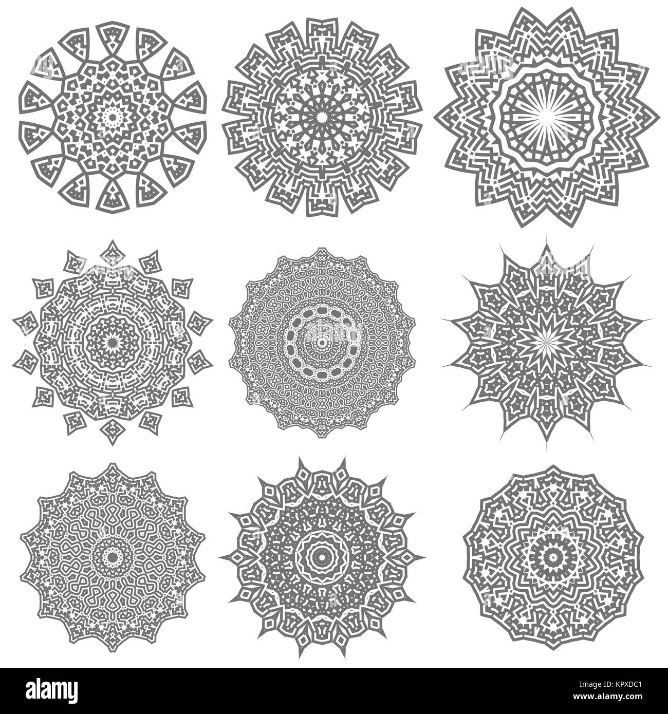 Round Geometric Ornaments Set Stock Photo - Alamy