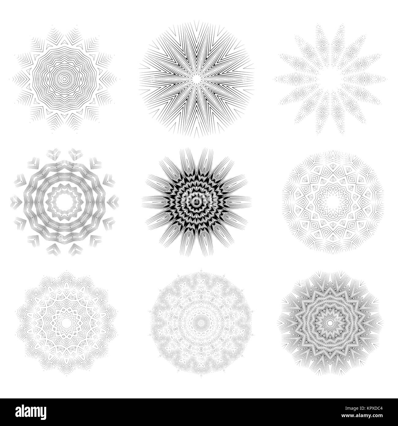 Round Geometric Ornaments Set Stock Photo - Alamy