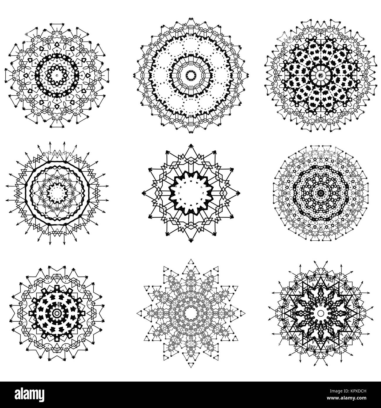 Round Geometric Ornaments Stock Photo - Alamy