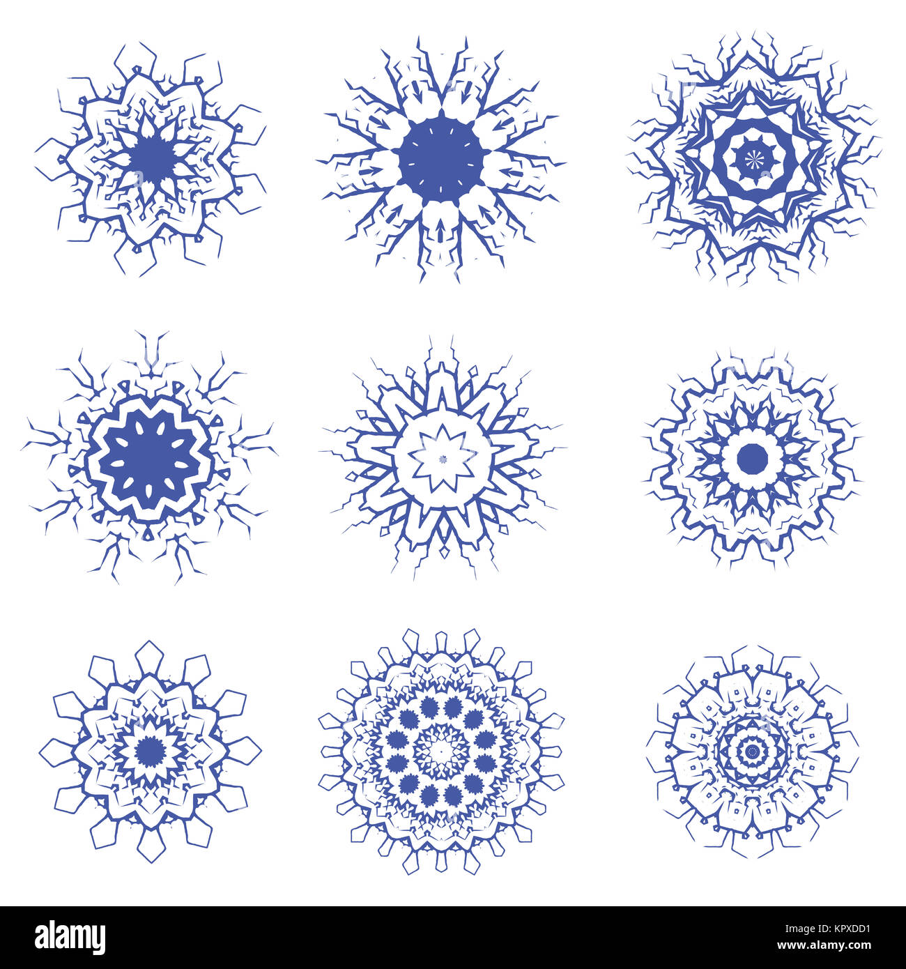 Round Geometric Ornaments Set Stock Photo - Alamy