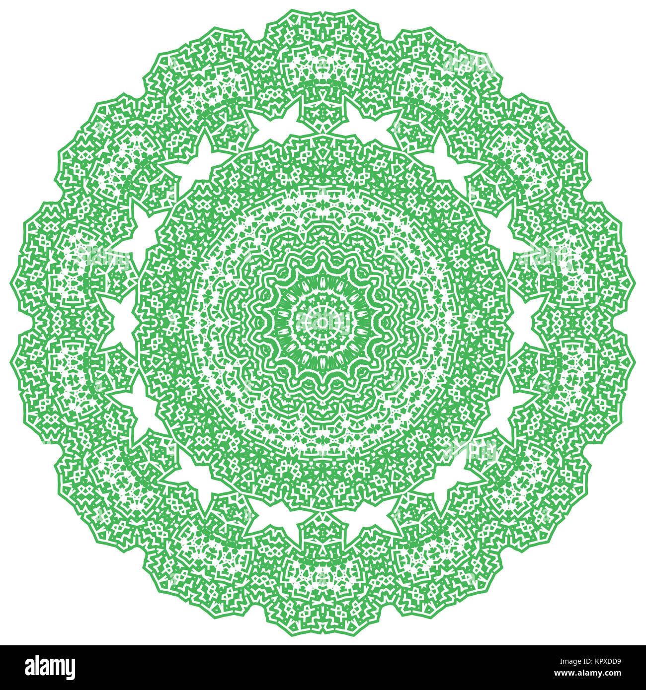Green Mandala Isolated Stock Photo - Alamy