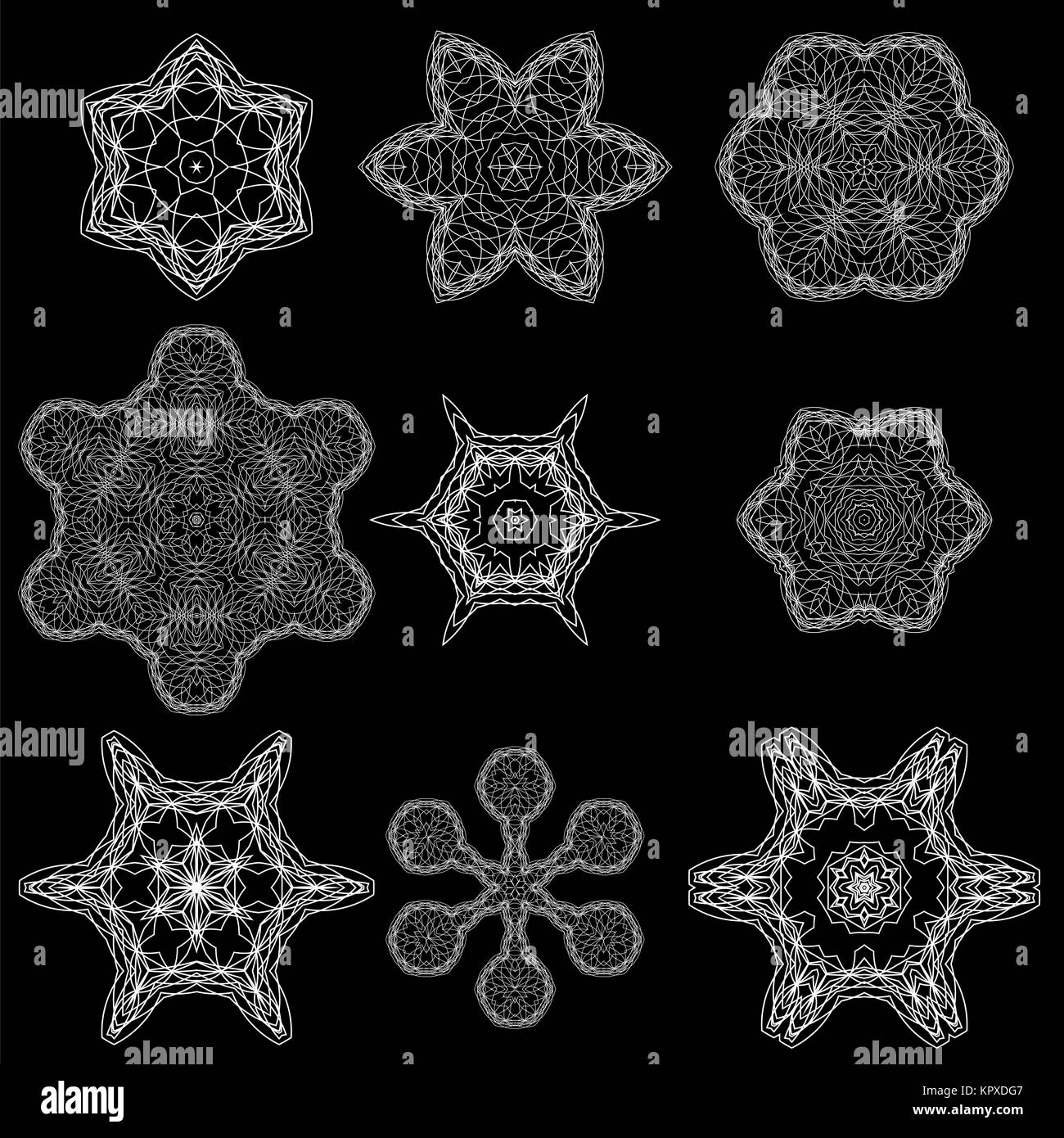 Round Geometric Ornaments Set Stock Photo - Alamy