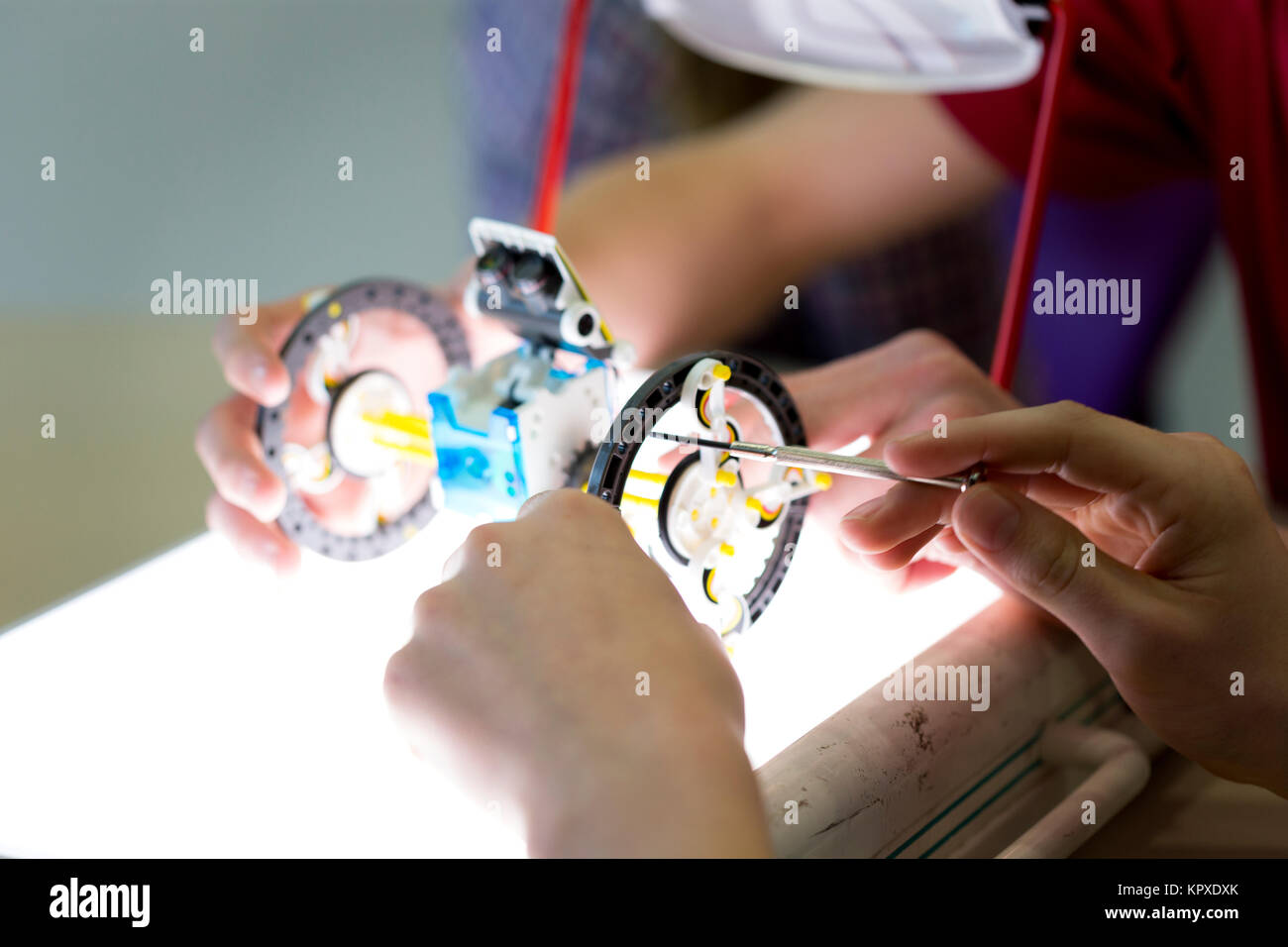 Students Building a Robot Stock Photo - Alamy
