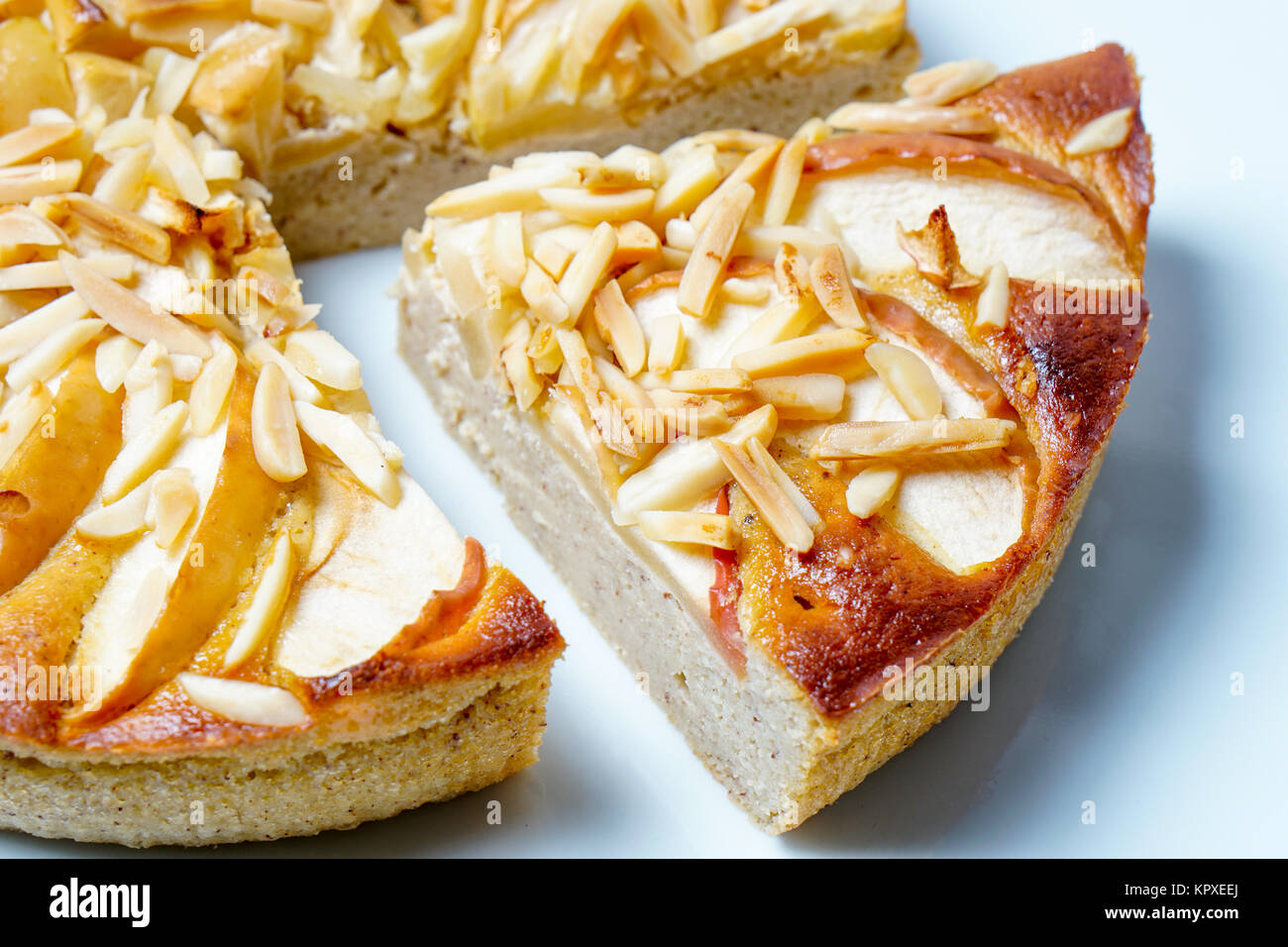Apple pie with almonds Stock Photo - Alamy