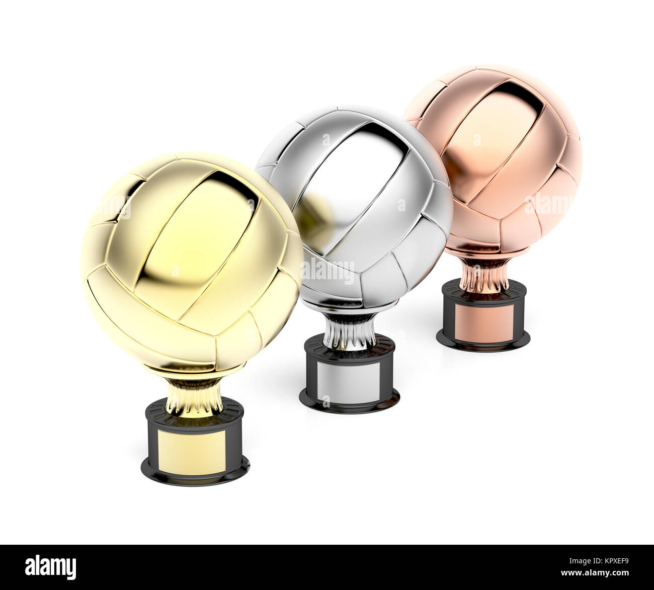 Volleyball trophies on white Stock Photo - Alamy