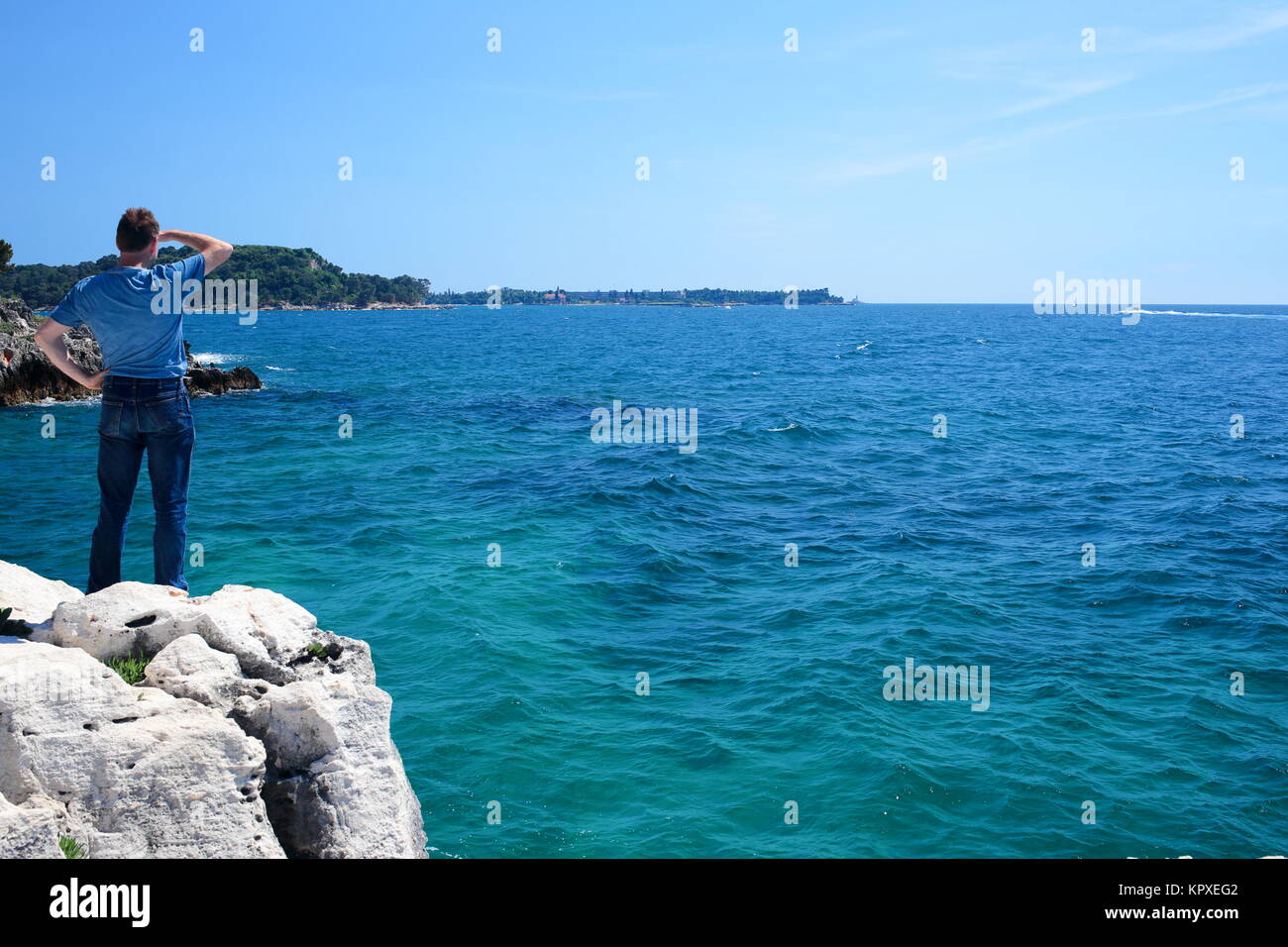man looks to the sea Stock Photo - Alamy